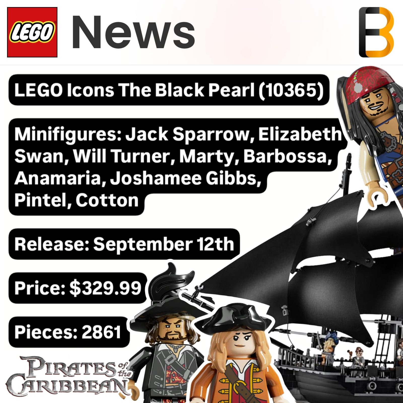 10365 LEGO® Icons Black Pearl: Price and Release Date – The Ultimate LEGO® Pirate Resource